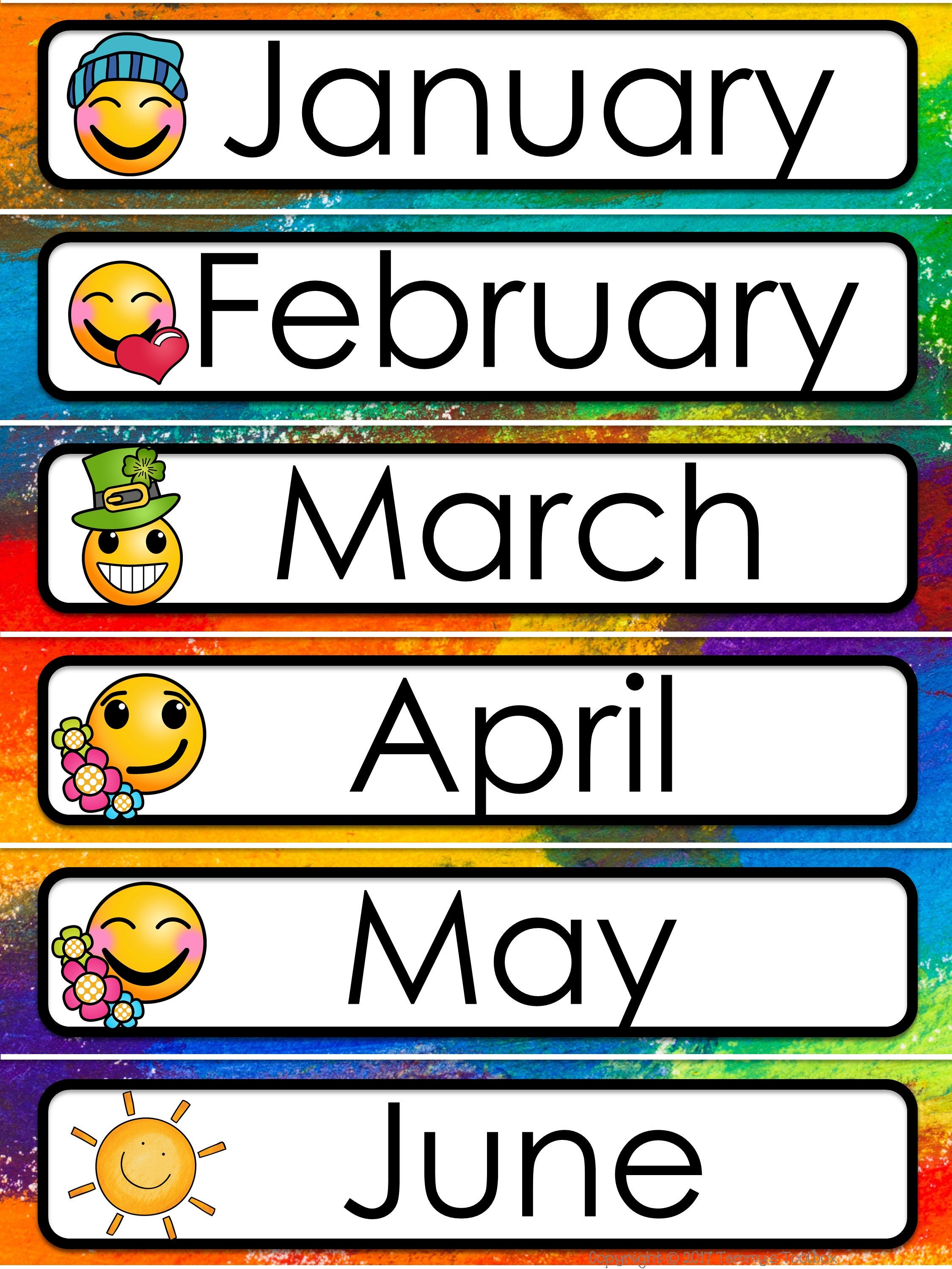Rainbow Emoji Theme Classroom Calendar and Schedule - Editable Calendar ...