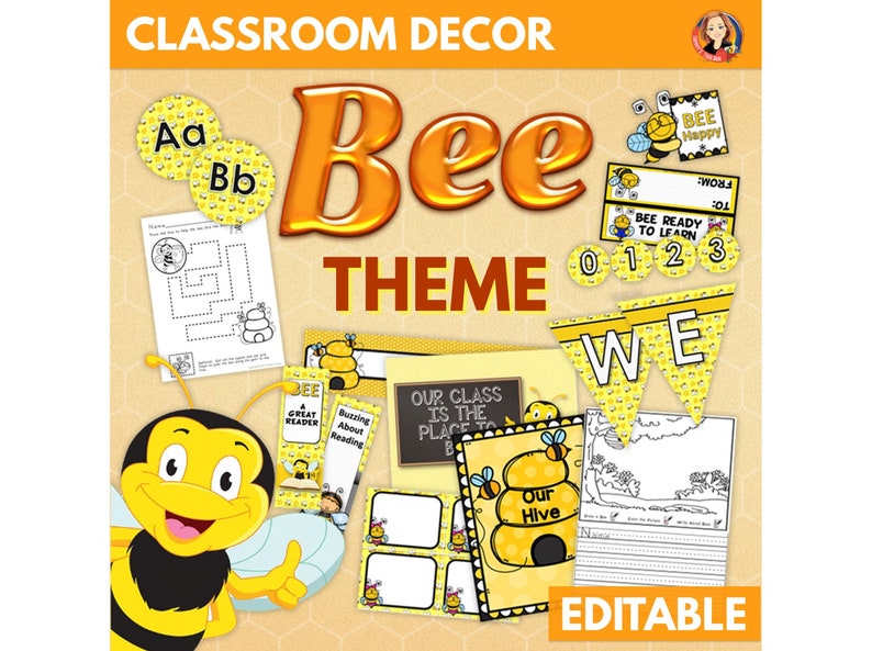 Bee Classroom Decor Theme and Activities, Bee Bulletin Board, Bee Theme ...