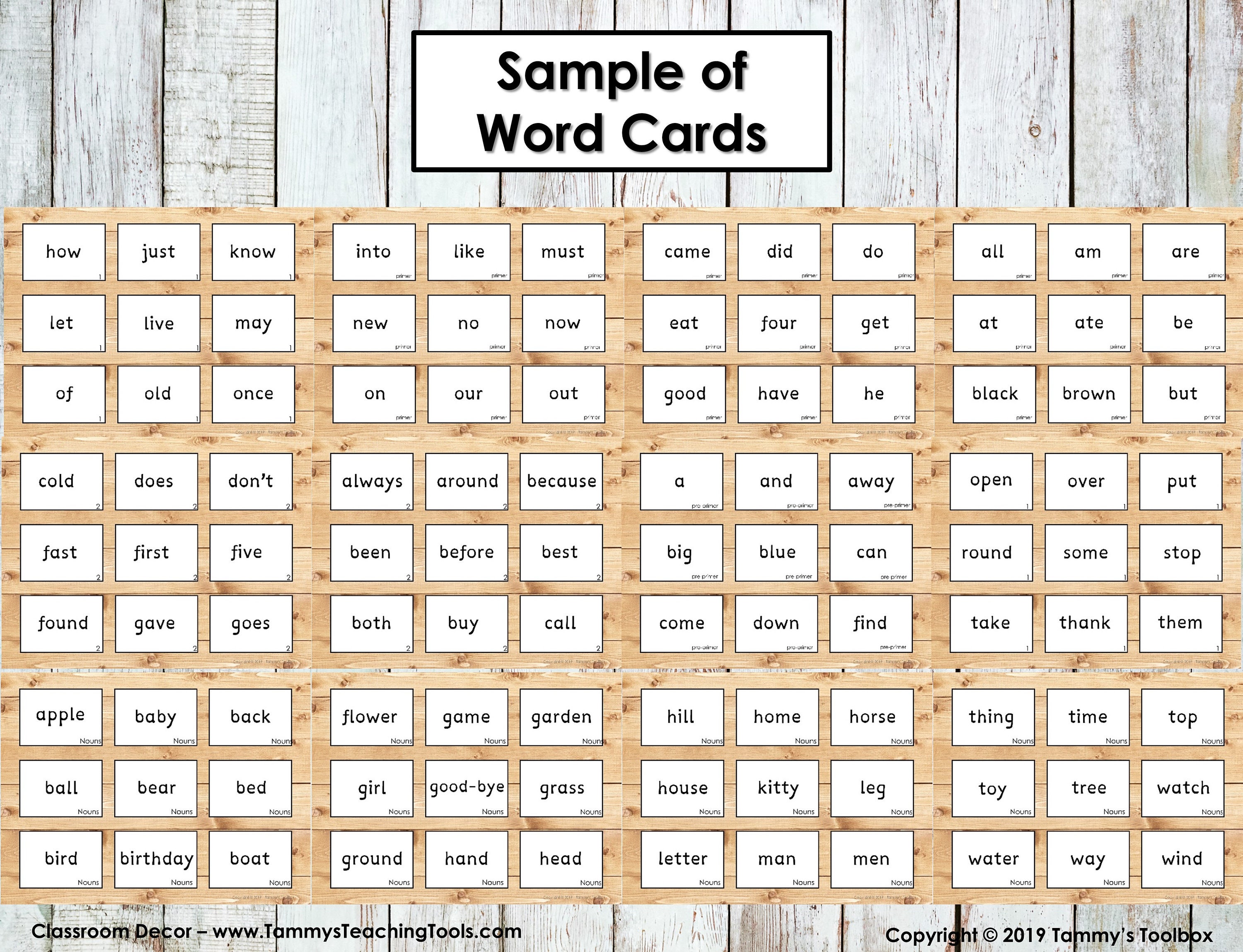 Sight Word Wall and Phonics Word Wall in Rustic Wood Camping Theme ...