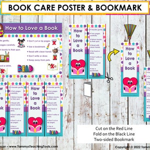 Classroom Library Genre Posters and Book Care in Polka Dots - Etsy