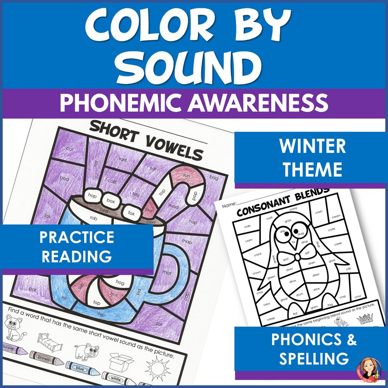 Winter Color by Sound and Color by Code Coloring Pages With Letter ...