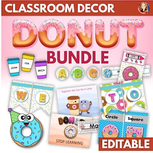 Donut Classroom Decor Bundle, Donut Theme Bulletin Board, Classroom ...