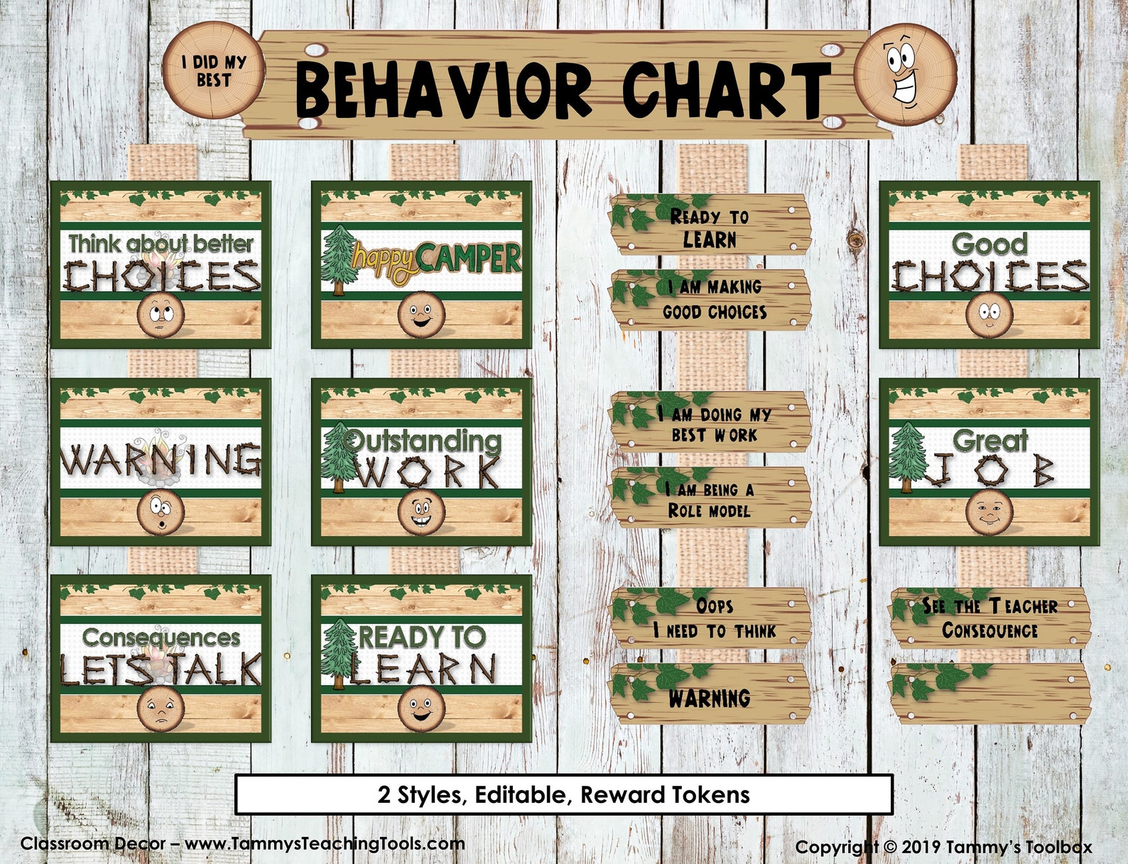 Editable Camping Classroom Decor Schedule and Classroom Management Set ...