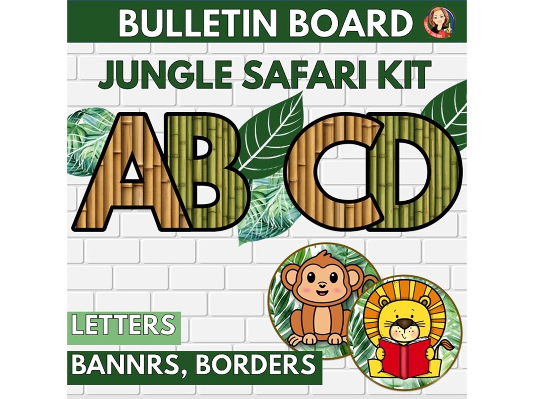 Jungle Safari Classroom Decor Bulletin Board Kit, Safari Bulletin Board ...