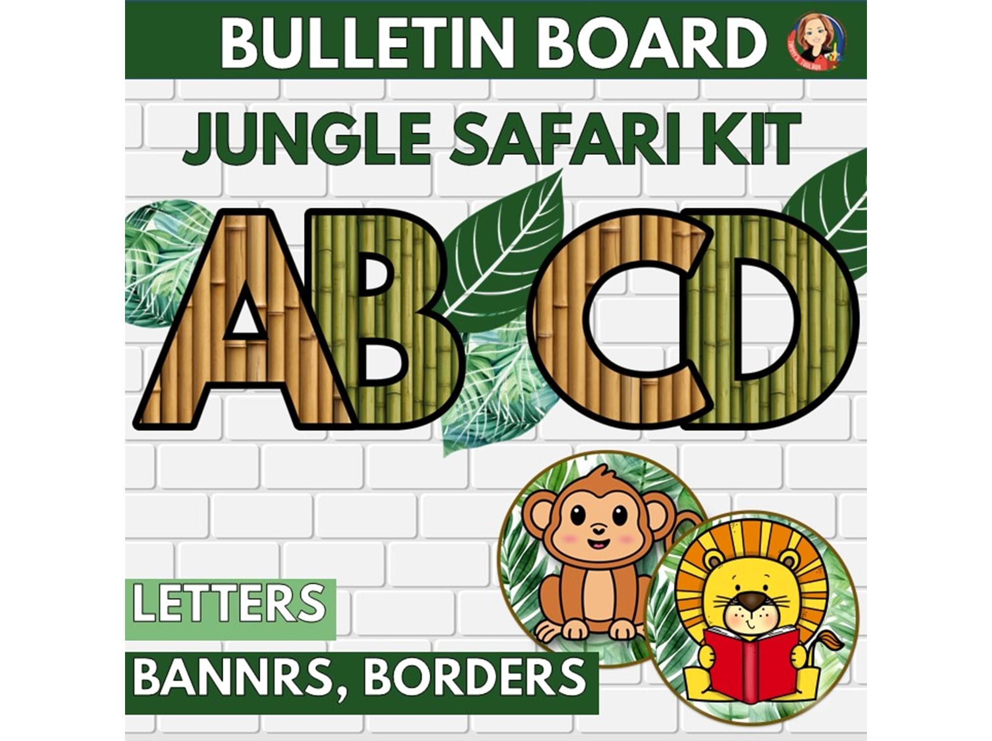 Jungle Safari Classroom Decor Bulletin Board Kit, Safari Bulletin Board ...