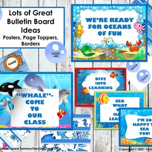 Ocean Under the Sea Theme Classroom Decor, Sea Life Bulletin Board ...