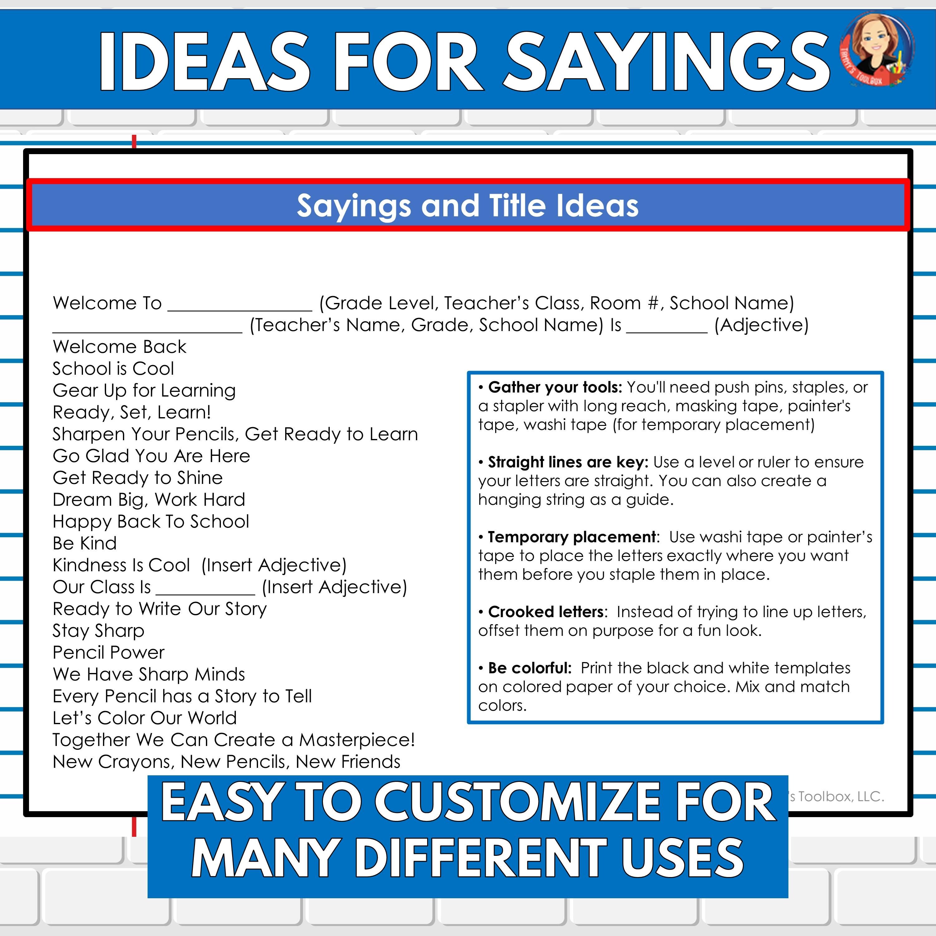 Colorful Back to School Bulletin Board Kit With Letters, Banners, and ...