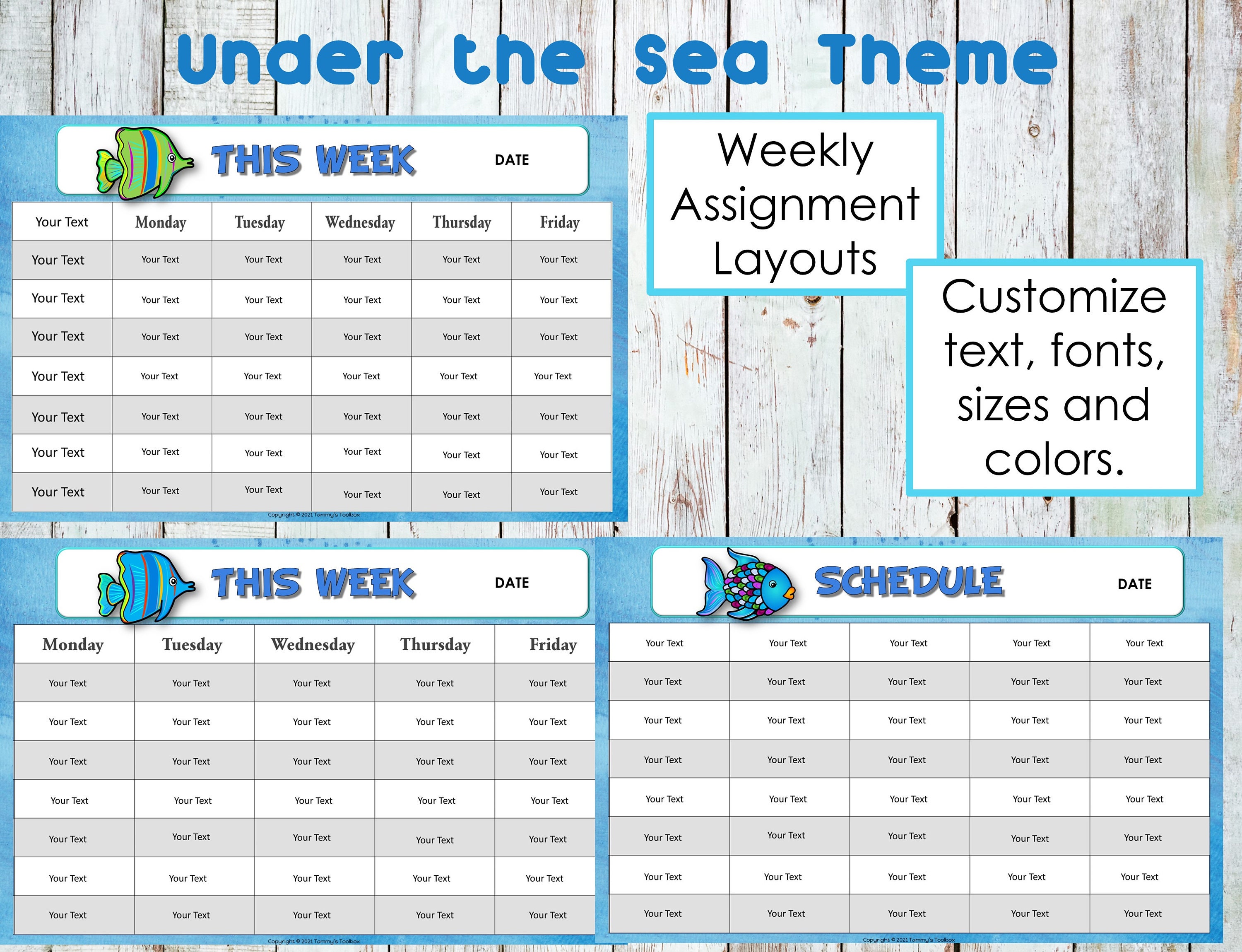 Digital Morning Work Assignment Slides in Ocean Under the Sea Theme ...