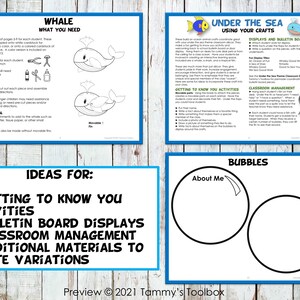 Ocean Under the Sea Theme All About Me Craft Set, Sea Life Craft, Ocean ...