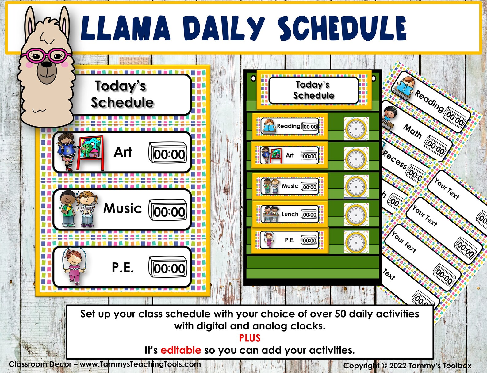 Llama Classroom Decor Daily Schedule and Classroom Management Set ...