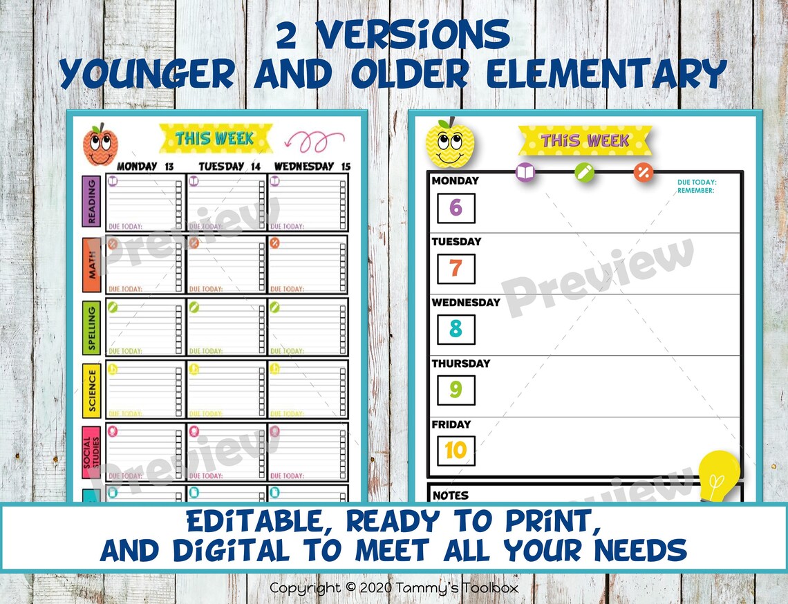 Student Planner and Agenda Printable and Digital 2022-2023 - Etsy