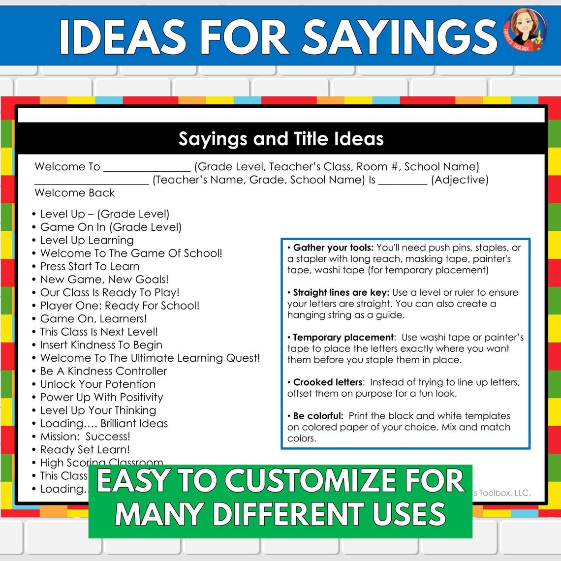 Gamer Bulletin Board Kit for Classroom | Video Game Back to School ...