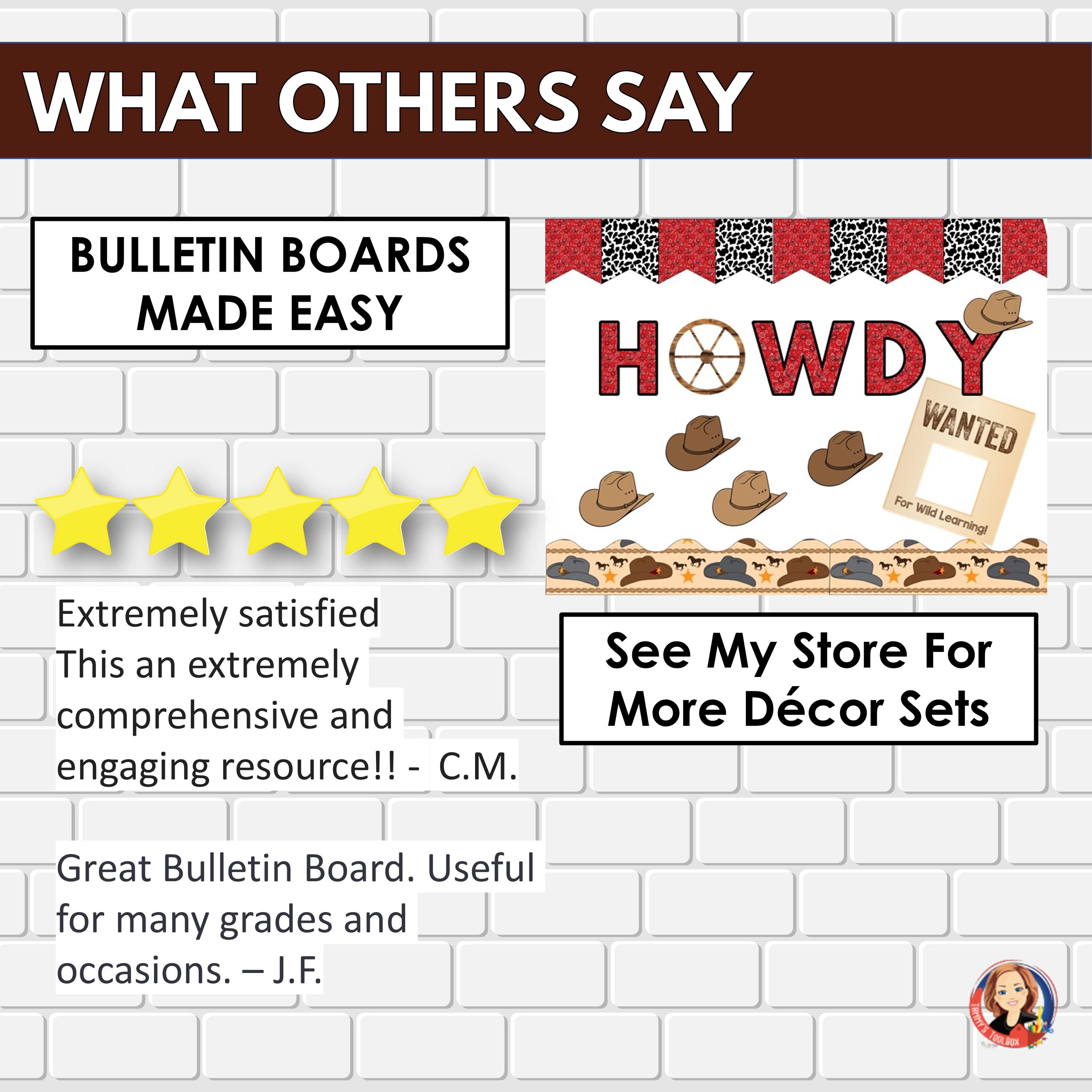 Wild West Classroom Decor Bulletin Board Kit, Western Bulletin Board ...