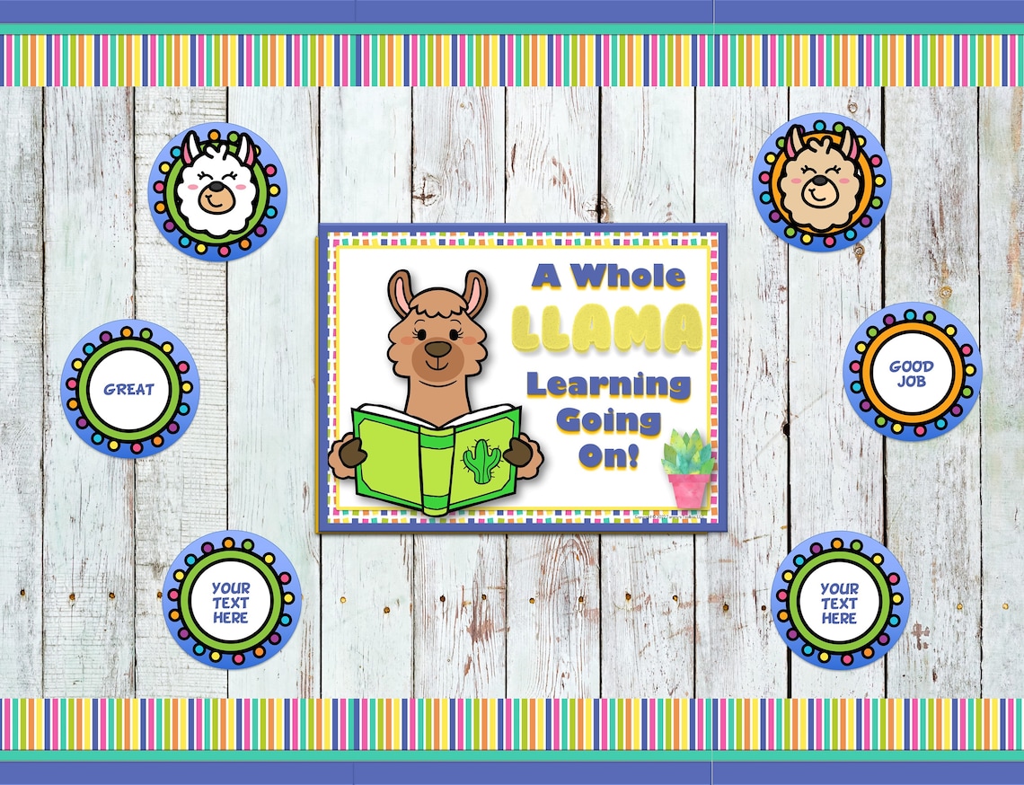 Llama Classroom Decor Bundle With Editable Options - Etsy
