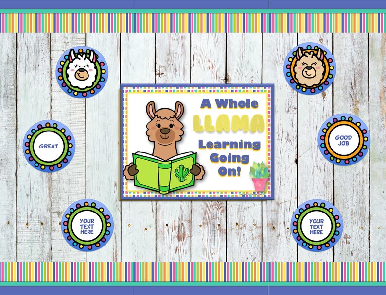 Llama Classroom Decor Bundle Editable, Llama Theme Classroom Bulletin ...
