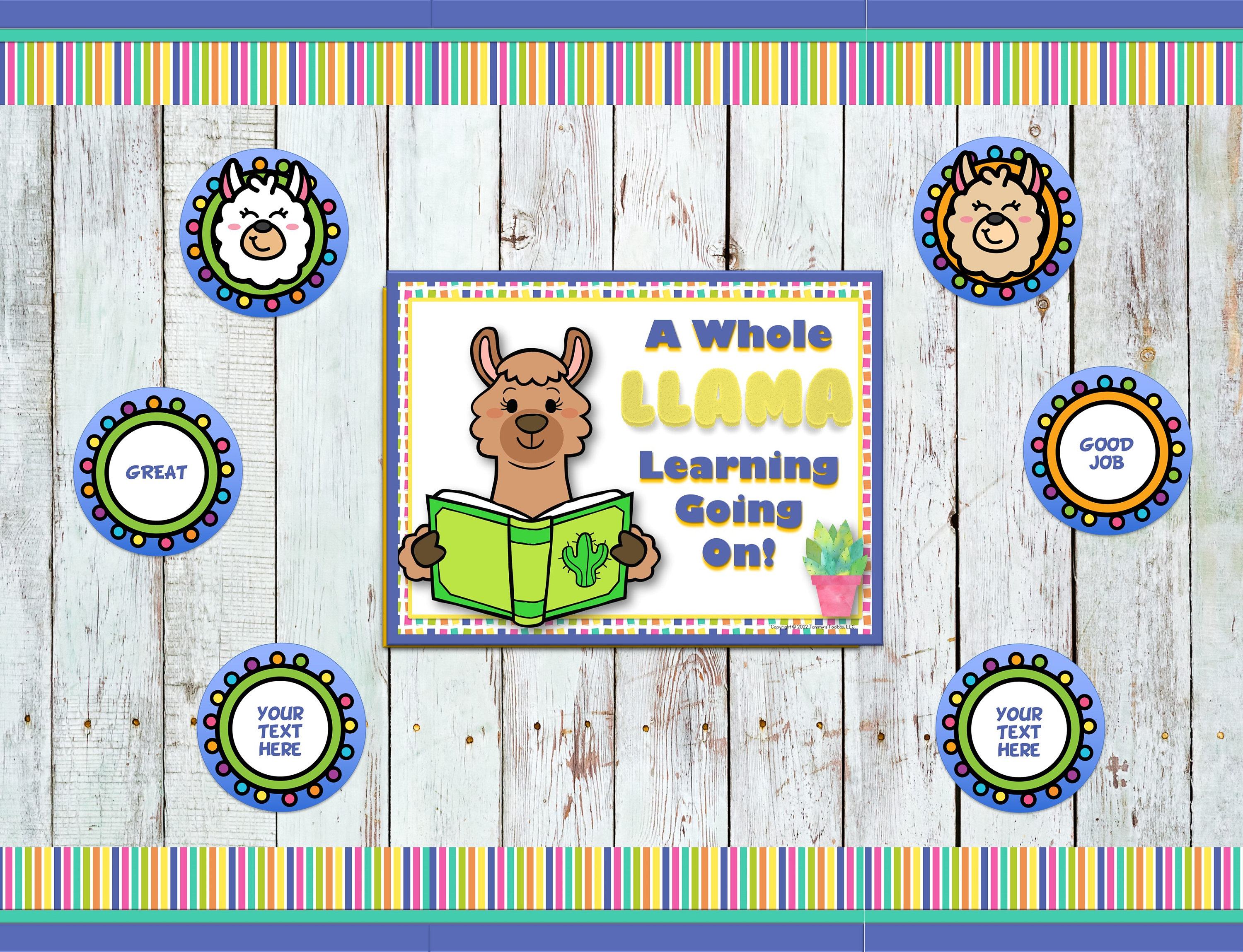 Llama Classroom Decor Editable, Llama Bulletin Board, Classroom ...