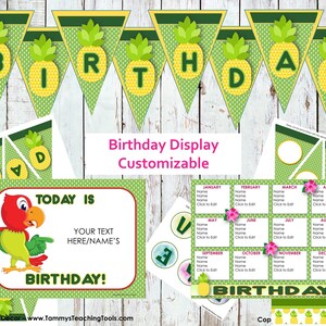 Tropical Classroom Decor Set, Editable, Printable Tropical Beach Theme ...