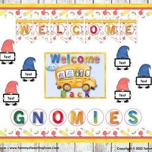 Gnome Back to School Bulletin Board and Getting to Know Me Activities ...