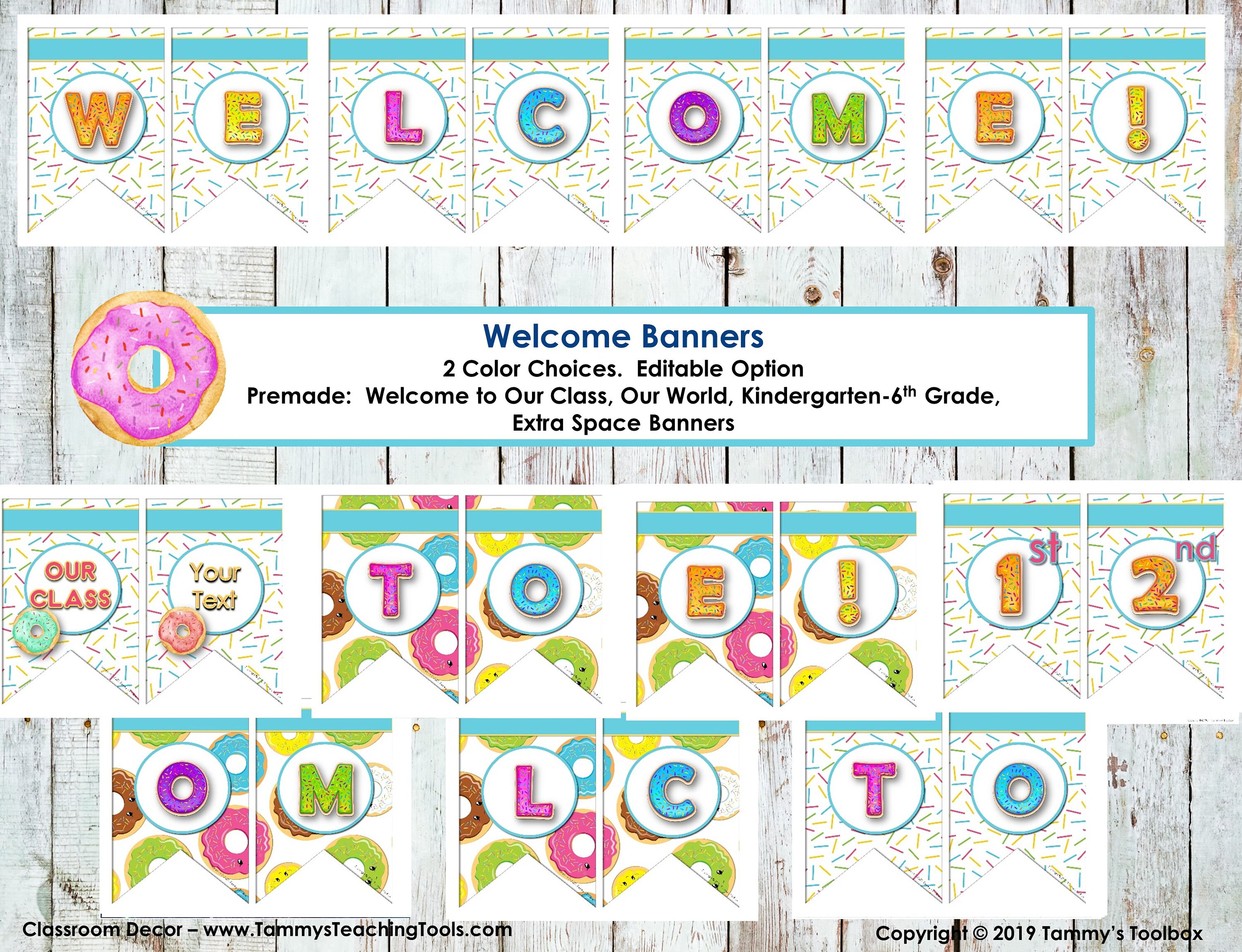 Donut Classroom Decor Bulletin Board, Donut Theme Classroom Banners ...