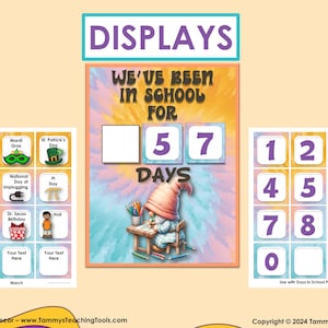Groovy Retro Gnome Classroom Calendar Set, Editable, Printable Bulletin ...