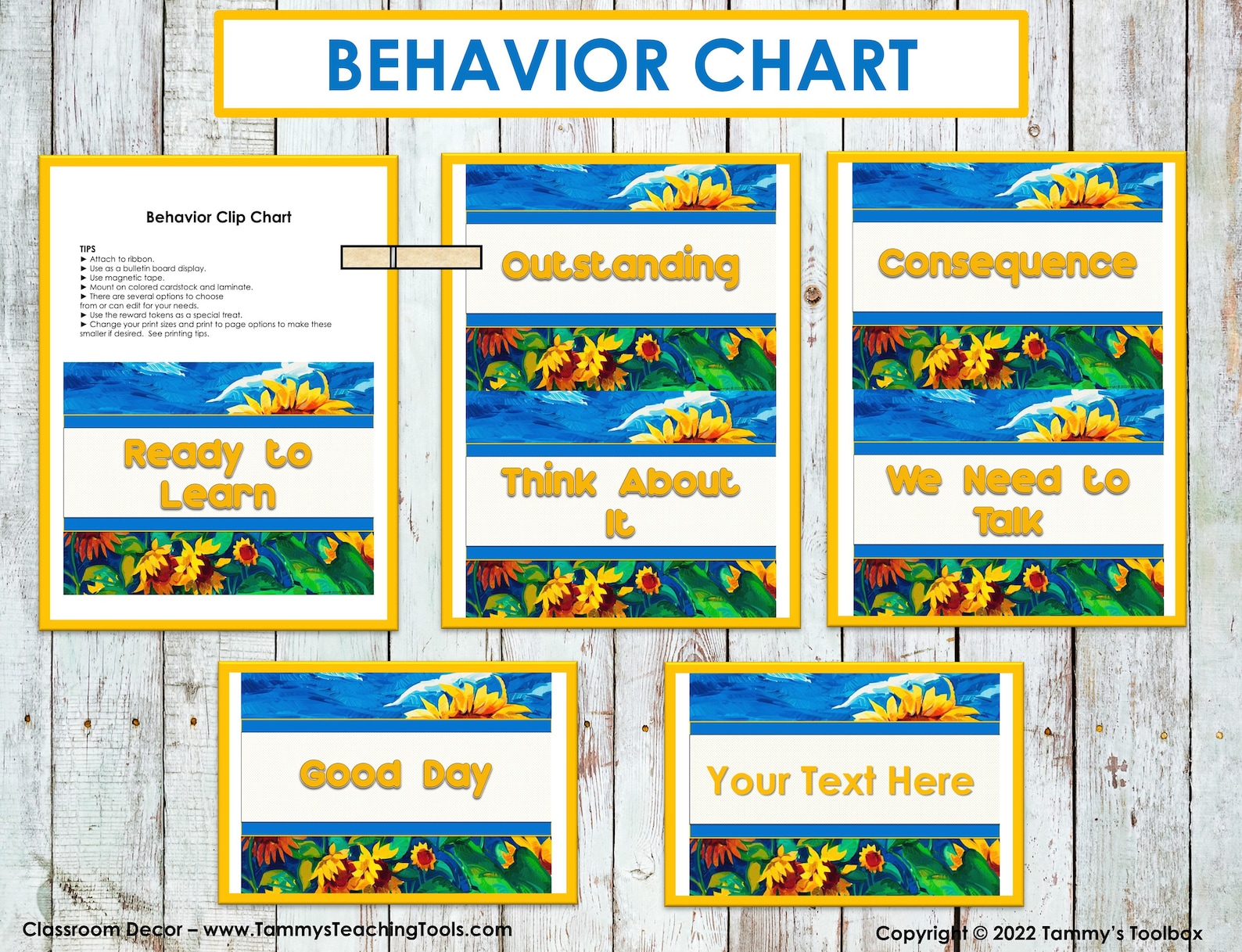 Sunflower Classroom Schedule Set, Editable Decor, Sunflower Classroom ...