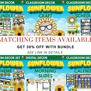 Digital Morning Meeting and Assignment Slides in Sunflower Theme - Etsy