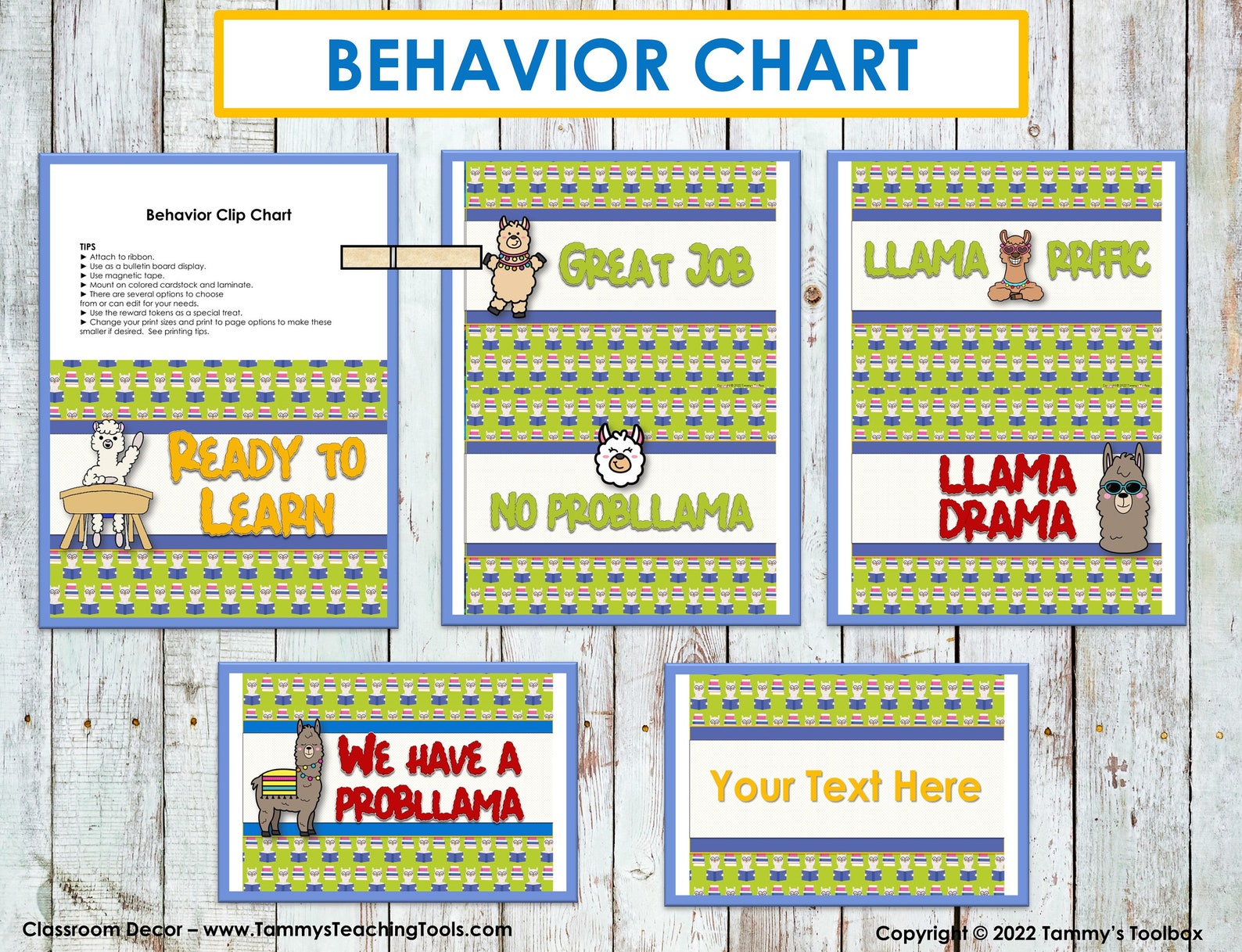 Llama Classroom Decor Daily Schedule and Classroom Management Set ...