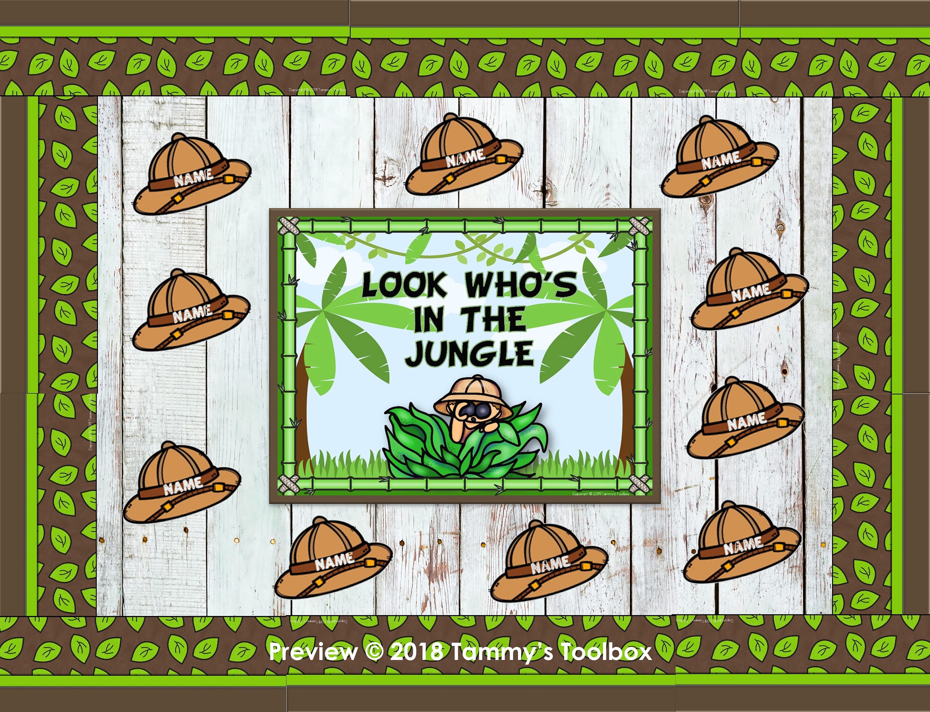 Jungle Safari Theme Classroom Decor Growth Mindset Editable Bundle ...