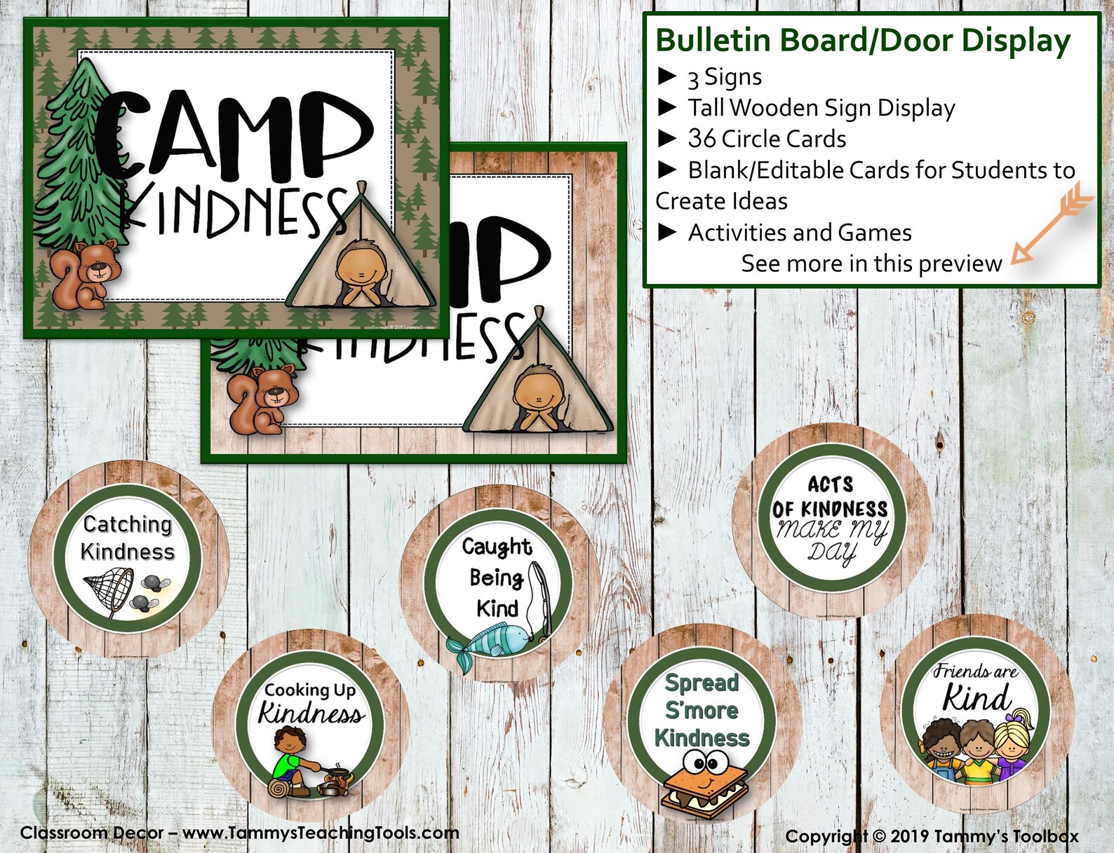 Camp Kindness Activities and Camping Classroom Decor Bulletin Board ...