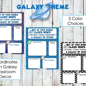 Galaxy Outer Space Classroom Classroom Newsletter Templates, Printable ...