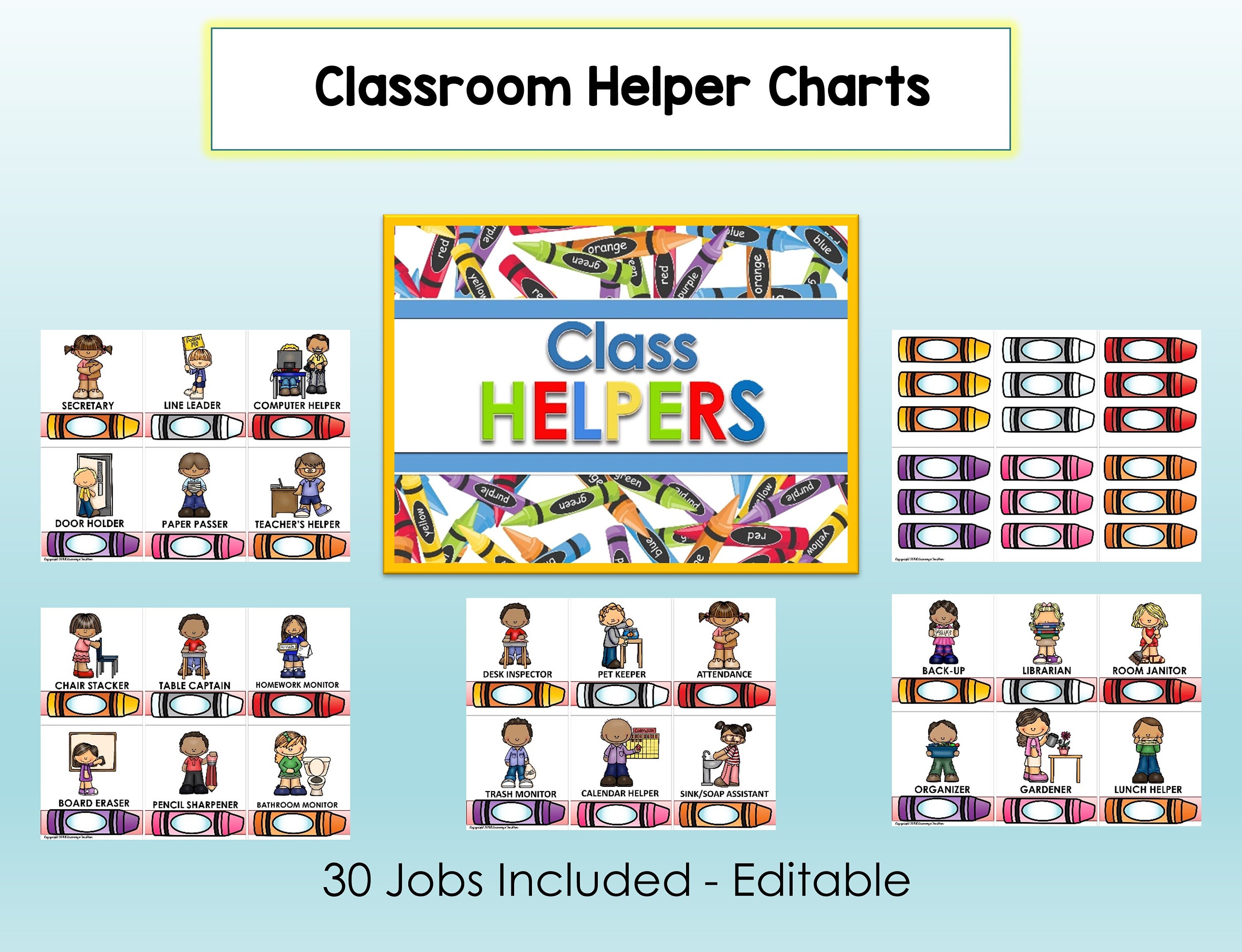 Crayon Classroom Decor, Printable and Editable Crayon Theme Display ...