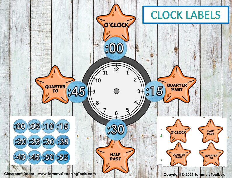 Ocean Under the Sea Theme Classroom Schedules, Sea Life Printable ...