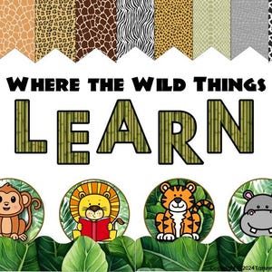 Jungle Safari Classroom Decor Bulletin Board Kit, Safari Bulletin Board ...