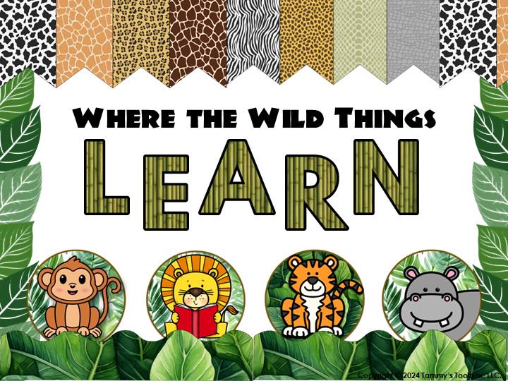 Jungle Safari Classroom Decor Bulletin Board Kit, Safari Bulletin Board ...