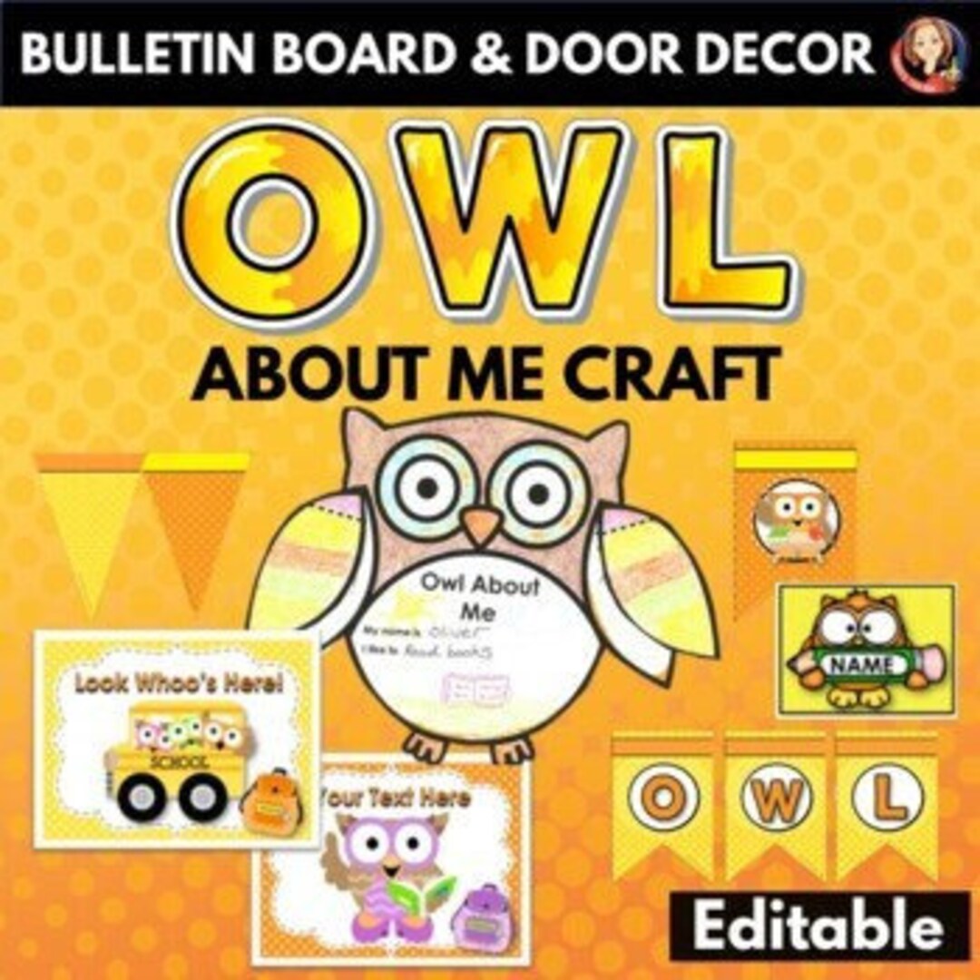 Owl Theme Bulletin Board and Craft Set Printable Classroom Decor - Etsy