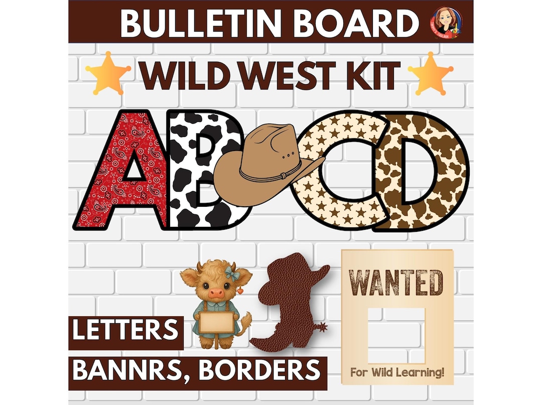 Wild West Classroom Decor Bulletin Board Kit, Western Bulletin Board ...