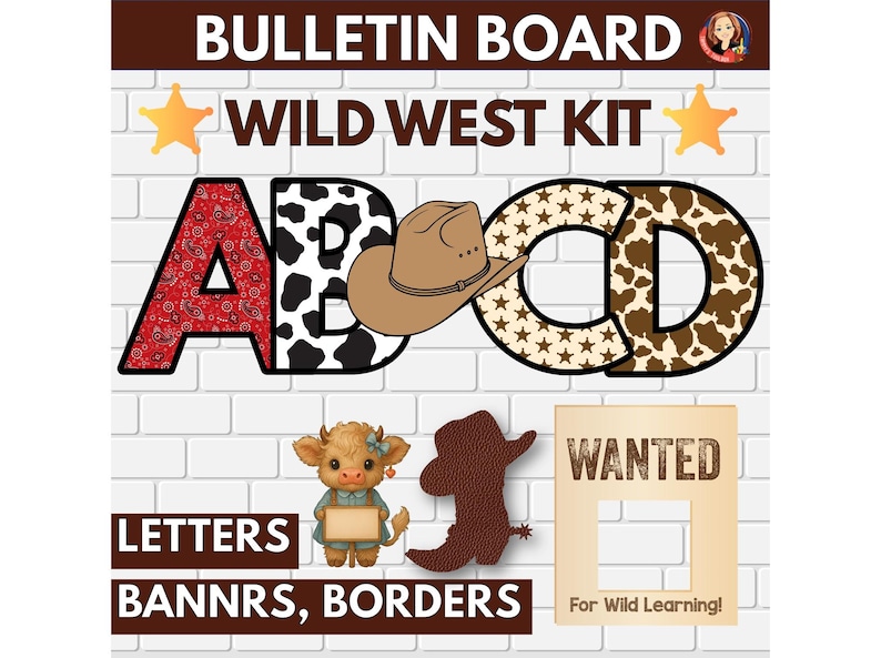 Wild West Classroom Decor Bulletin Board Kit, Western Bulletin Board ...