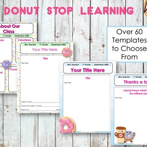 Digital and Printable Classroom Newsletter Templates in Donut Theme ...