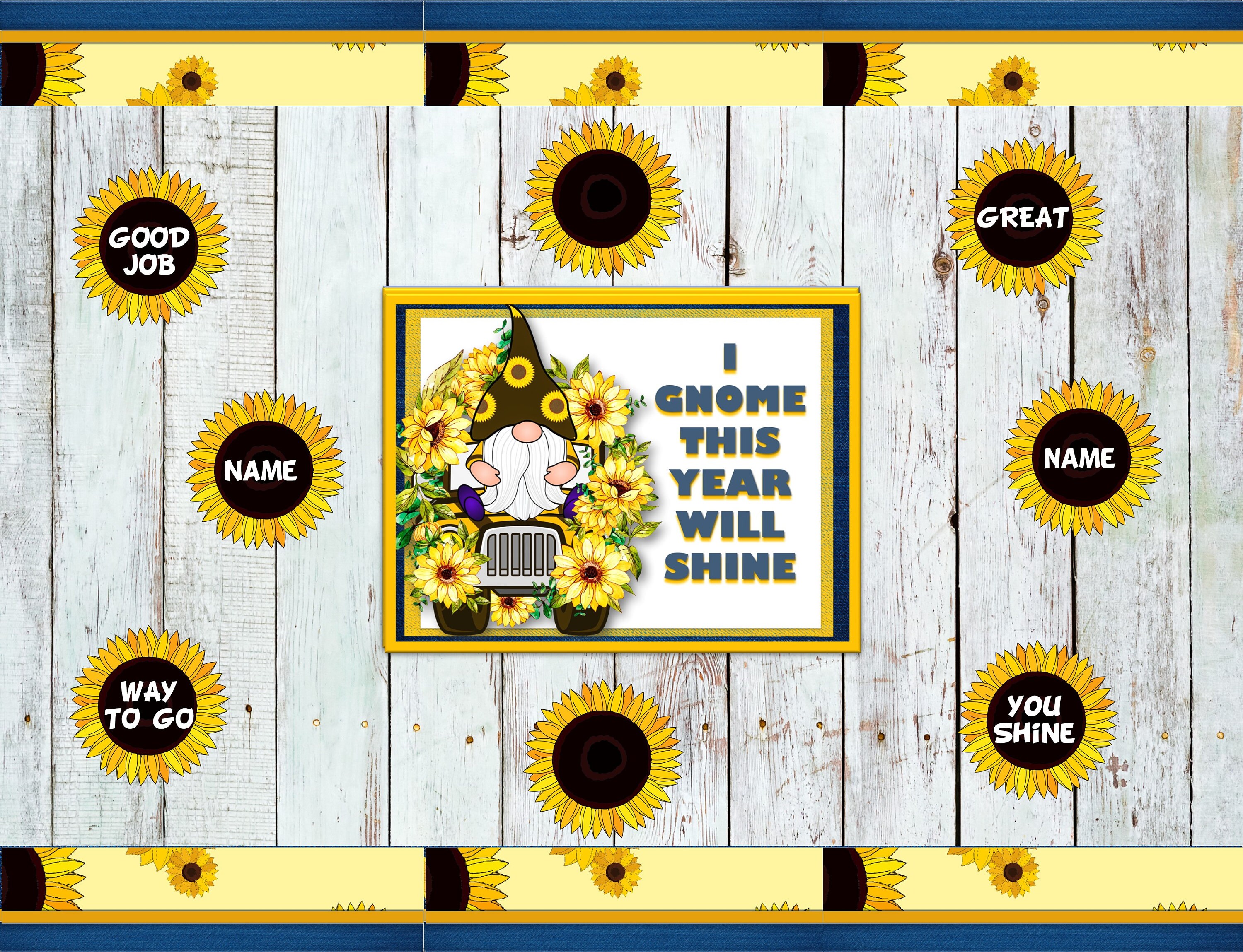 Sunflower Classroom Decor Bundle, Sunflower Theme Class Bulletin Board ...