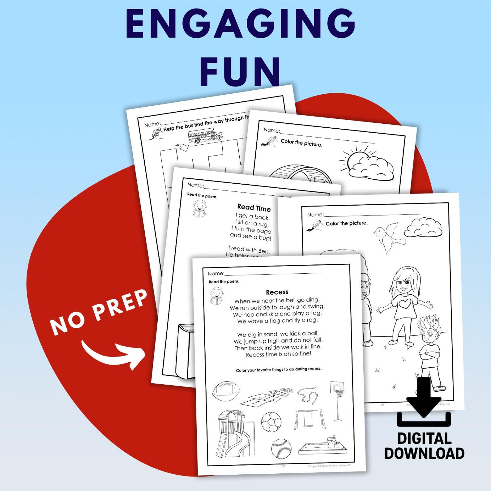 Back to School Decodable Poems and Phonics Activity Book for Kids | K-3 ...