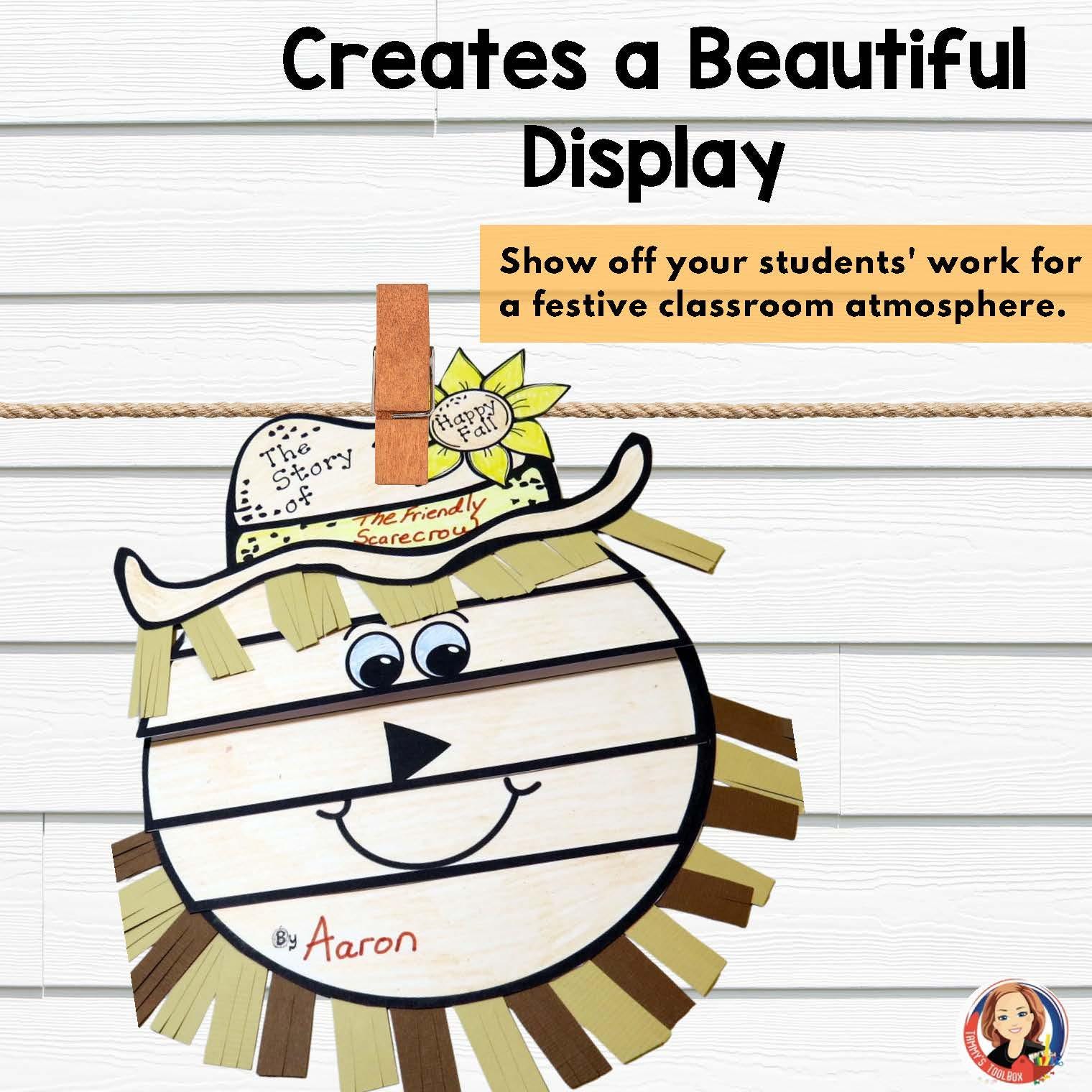 Fall Scarecrow Craft Template and Writing Activity, Fall Craft ...