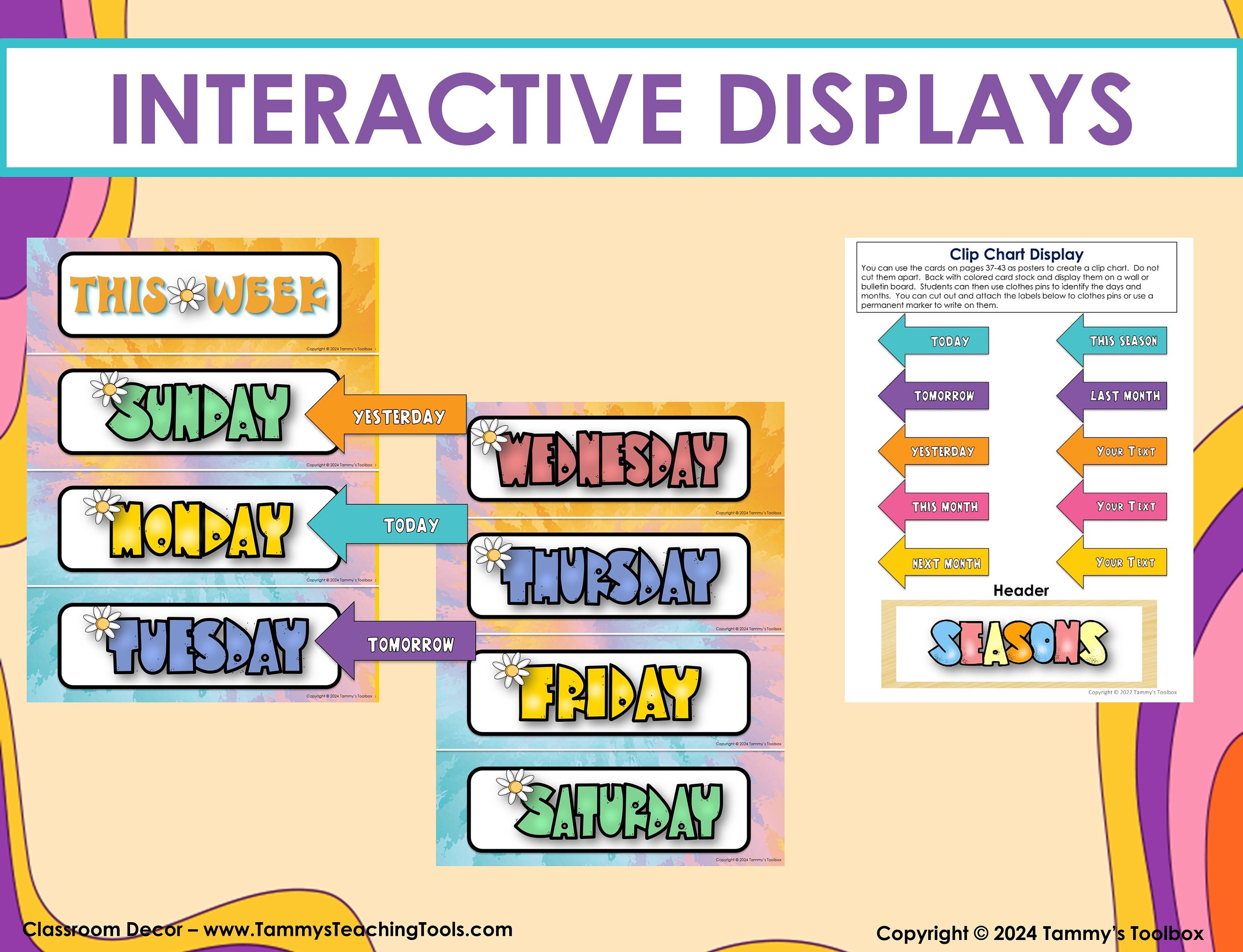 Groovy Retro Gnome Classroom Calendar Set, Editable, Printable Bulletin ...