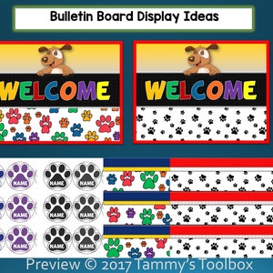 Dog Paws Classroom Decor Bundle, Dog Classroom Theme Bulletin Board ...