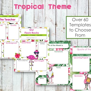 Tropical Classroom Newsletter Templates, Printable and Editable Class ...