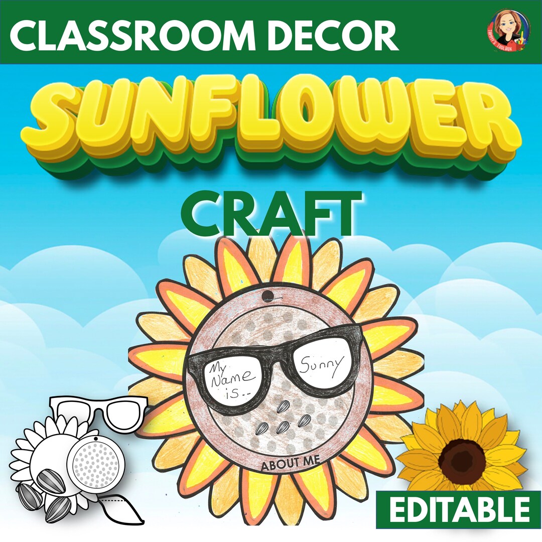 Sunflower Craft, Getting to Know You Writing Display, Sunflower Back to ...