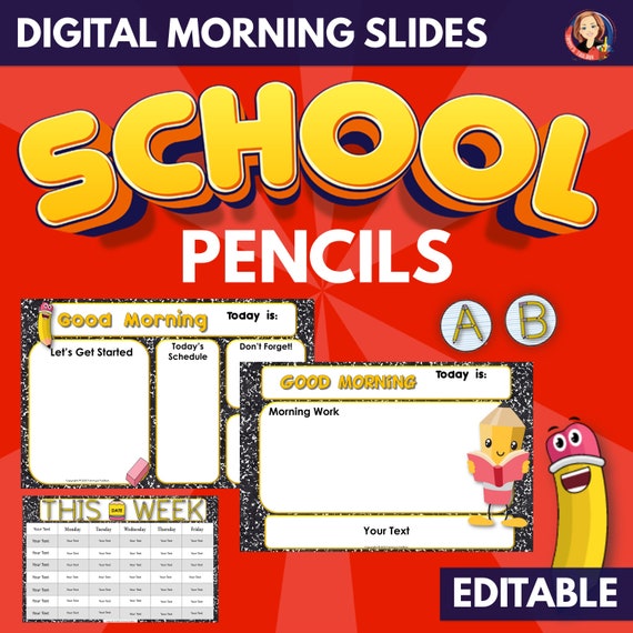 Digital Morning Work Assignment Slides in Pencil Theme - Etsy