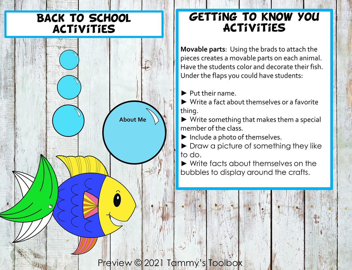 Ocean Under the Sea Theme All About Me Craft Set, Sea Life Craft, Ocean ...