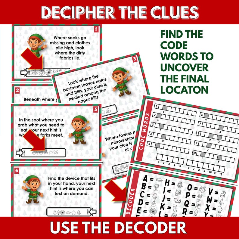 Christmas Scavenger Hunt Printable Game | the Great Christmas Present ...