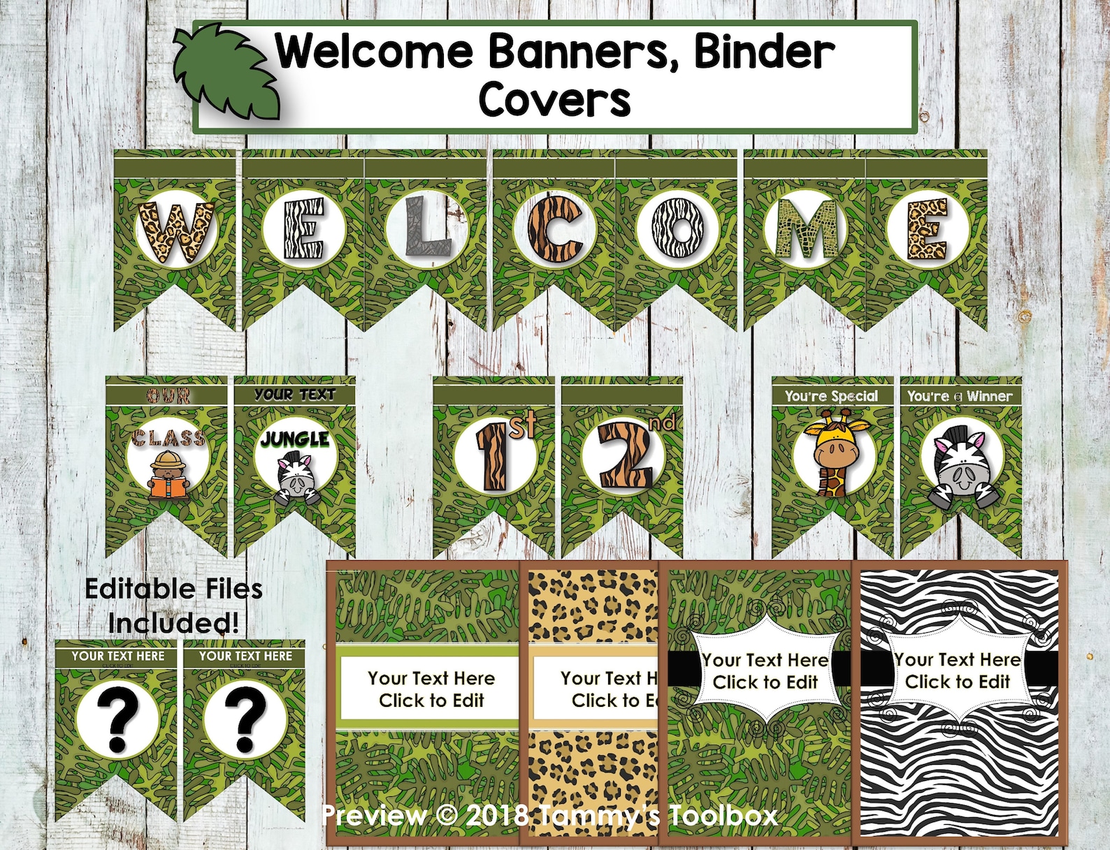 Editable Safari Jungle Theme Classroom Decor Printables, Growth Mindset ...