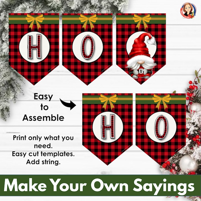 Printable Holiday Christmas Banner Pennants for Party and Bulletin ...